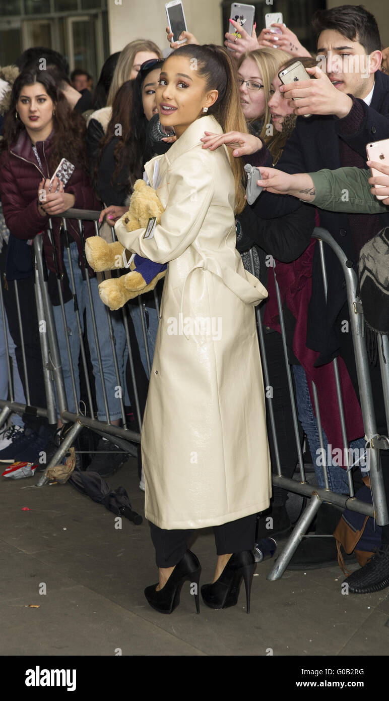 Ariana Grande at the BBC Radio 1 studios Featuring: Ariana Grande Where ...