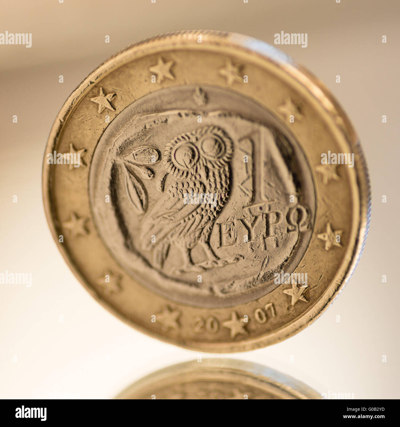 Detail of a Greek Euro - Close Up Stock Photo - Alamy
