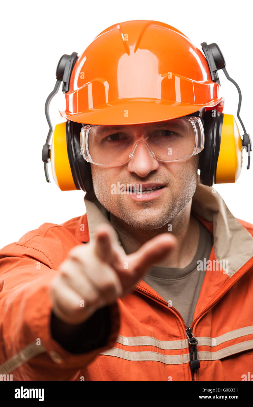 Engineer or manual worker man in safety hardhat he Stock Photo - Alamy