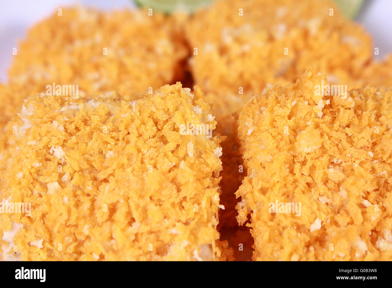 Close up image of homemade chicken nuggets with bread crumbs Stock ...
