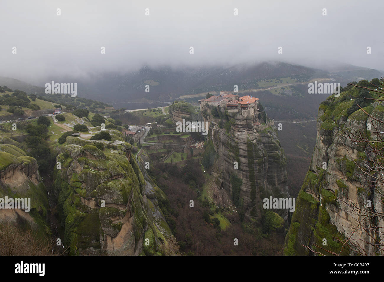 Meteora in Fog Stock Photo - Alamy