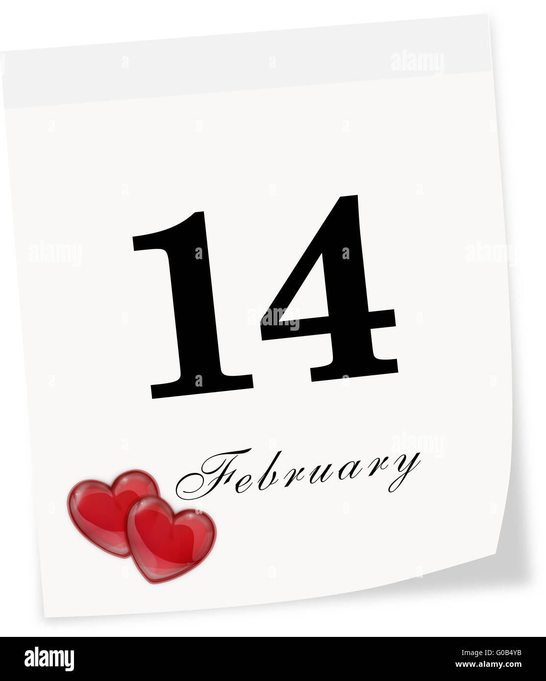 International Valentine's Day on February 14th. Page of calendar Stock ...