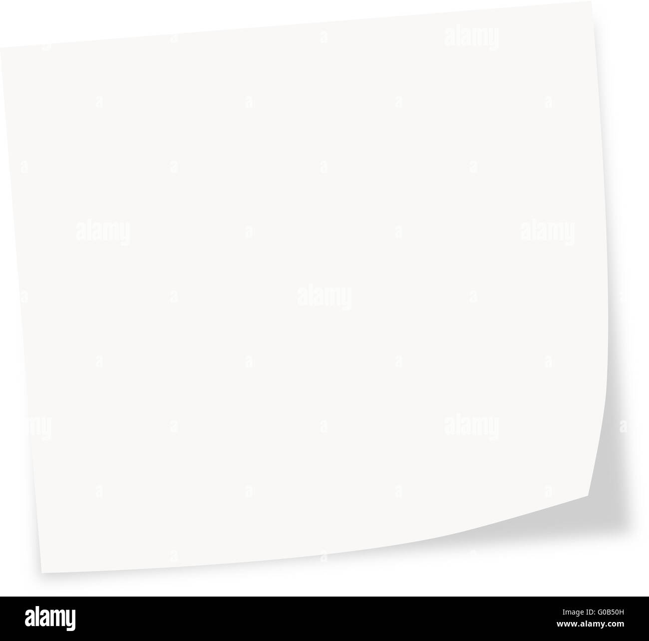 White stick note isolated on a white background Stock Photo - Alamy