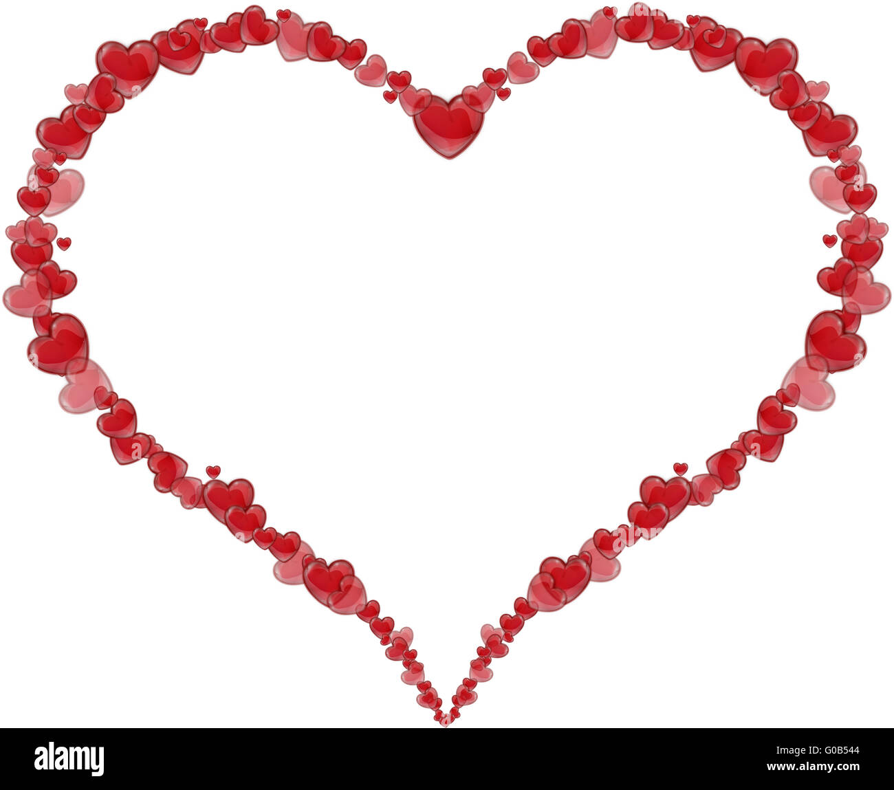 Frame Heart made of hearts for a Valentine's Day o Stock Photo - Alamy