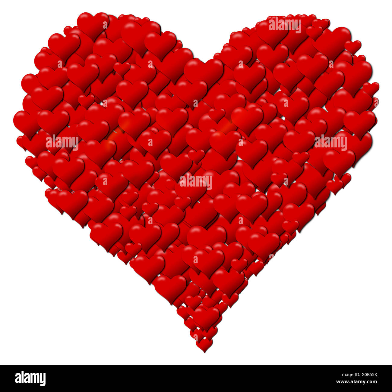 Heart made of hearts for a Valentine's Day or Moth Stock Photo - Alamy