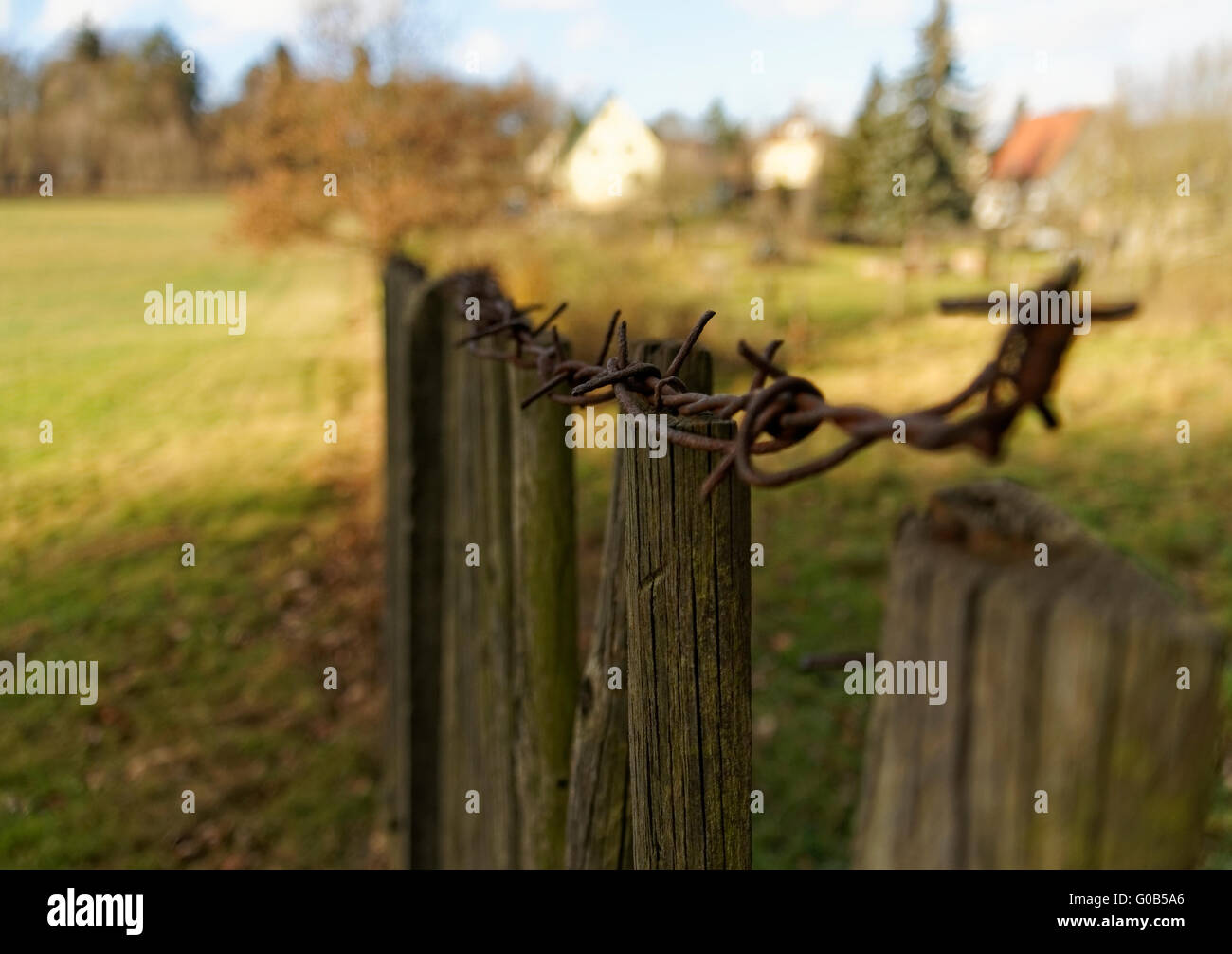 Tree and fences hi-res stock photography and images - Alamy