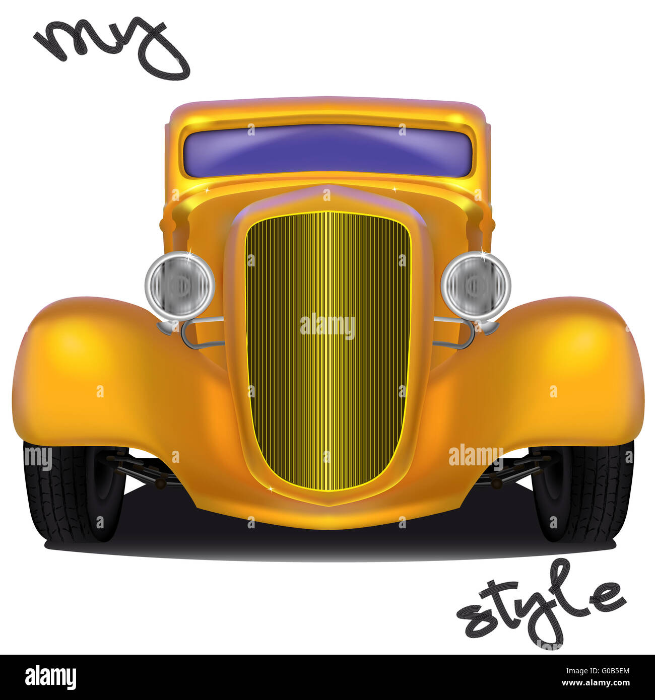 Nostalgic car drawing Cut Out Stock Images & Pictures - Alamy