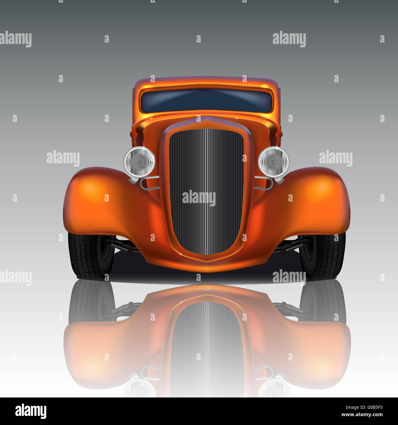Orange Hot Rod Stock Photo - Alamy