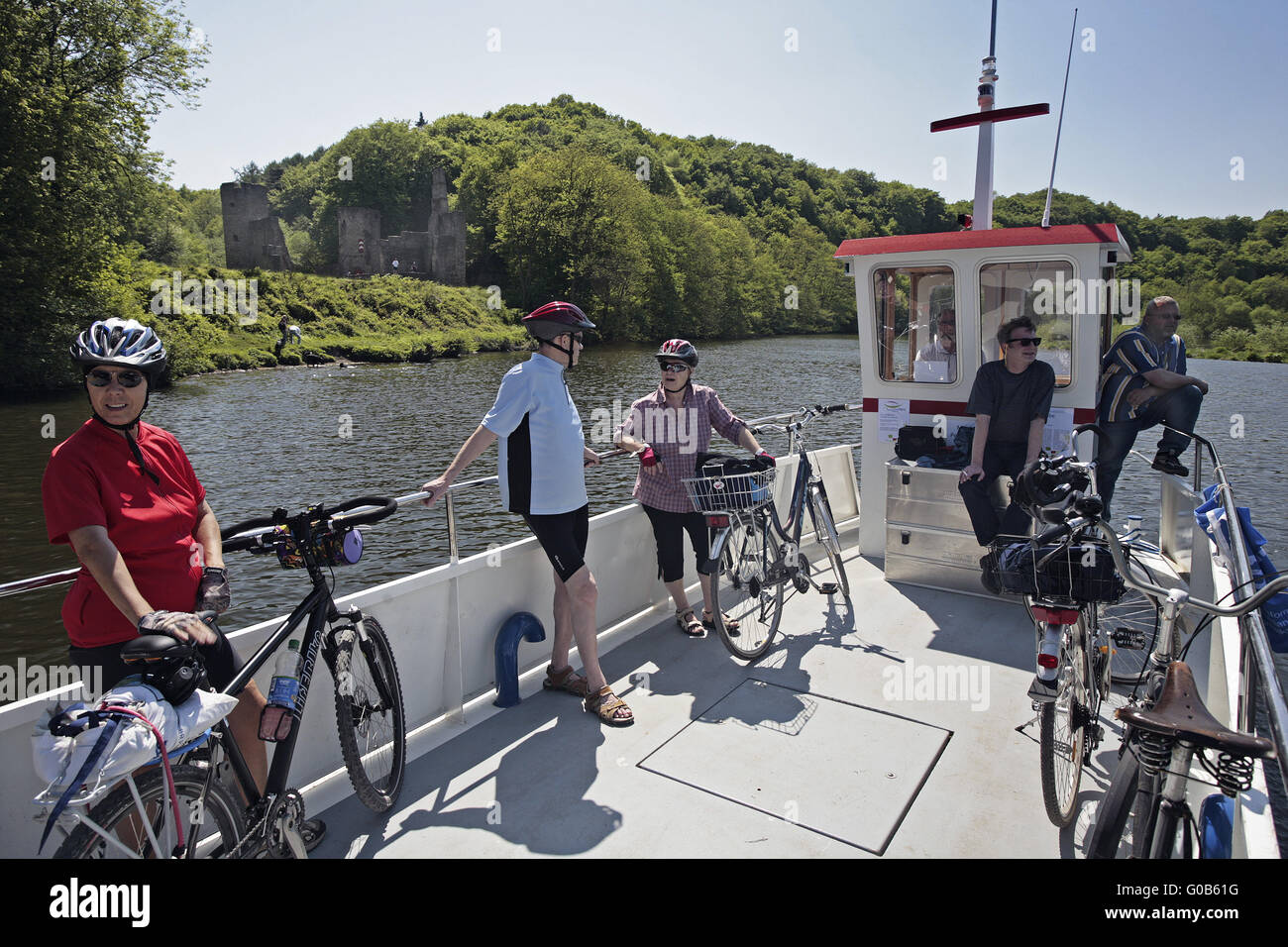 Cyclists on the Ruhr Valley Cycle Route, Germany Stock Photo - Alamy