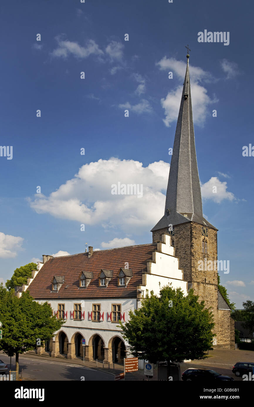 Old Town Hall and St. Victor Church, Schwerte Stock Photo - Alamy