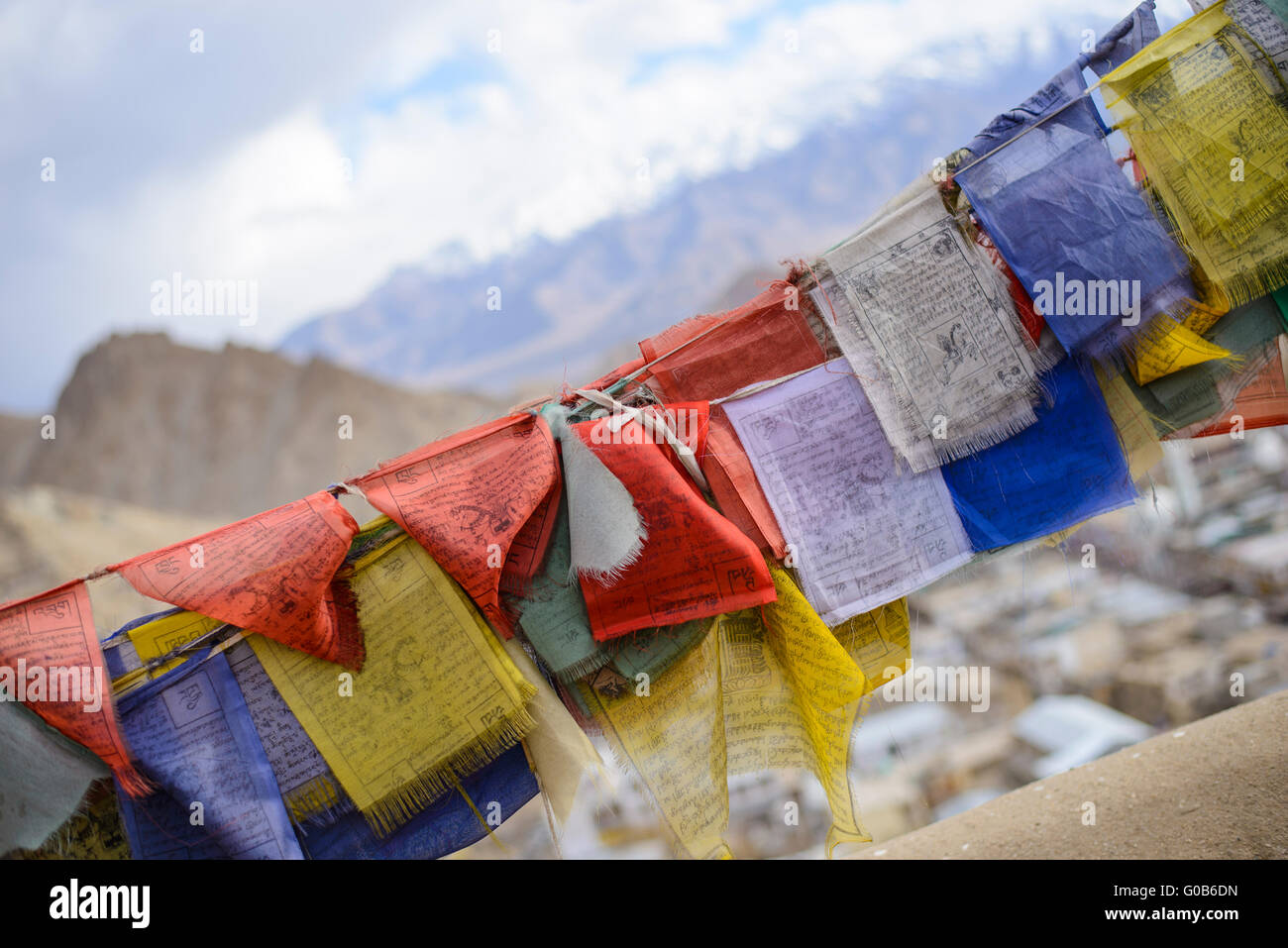 Religious prayer flags Stock Photo - Alamy