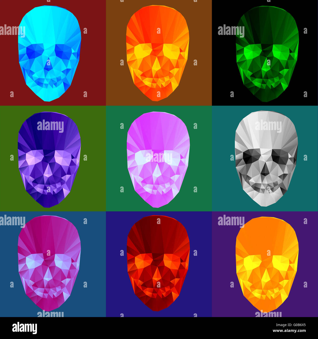 Colorful crystal sculls Stock Photo - Alamy