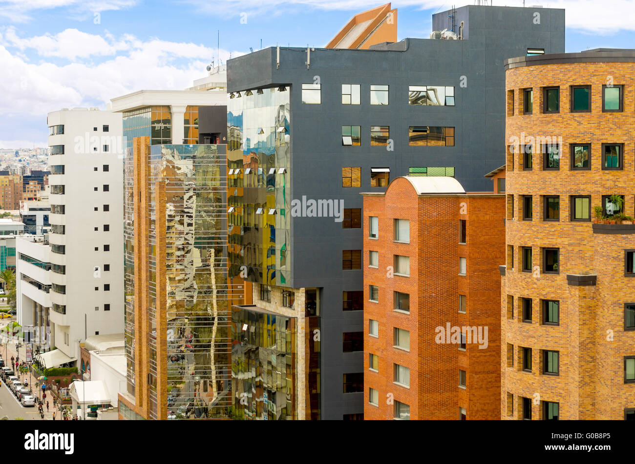 downtown buildings with glass windows Stock Photo - Alamy