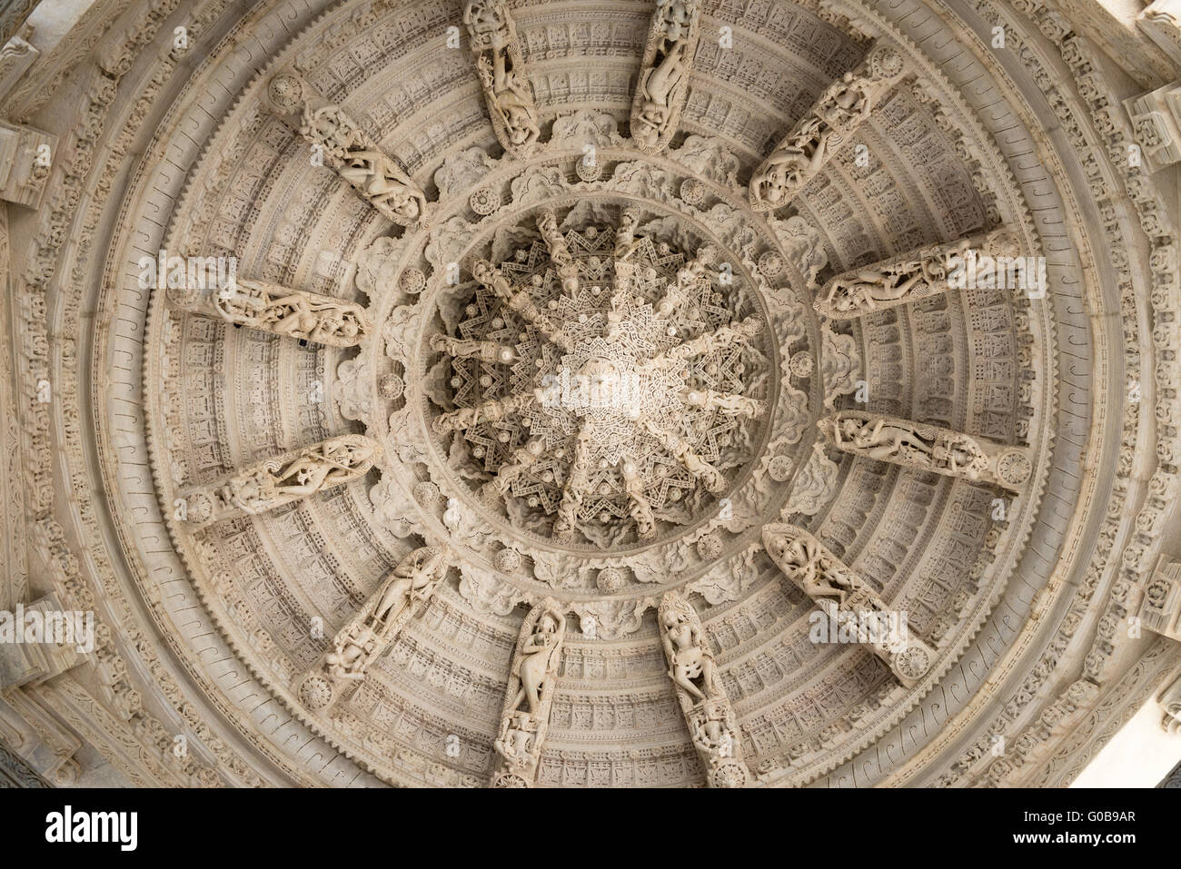 Ceiling detail at Jain temple at Ranakpur Stock Photo - Alamy