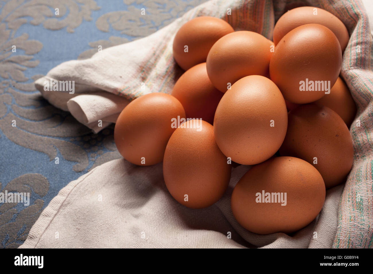 Composition of many eggs in the kitchen Stock Photo - Alamy