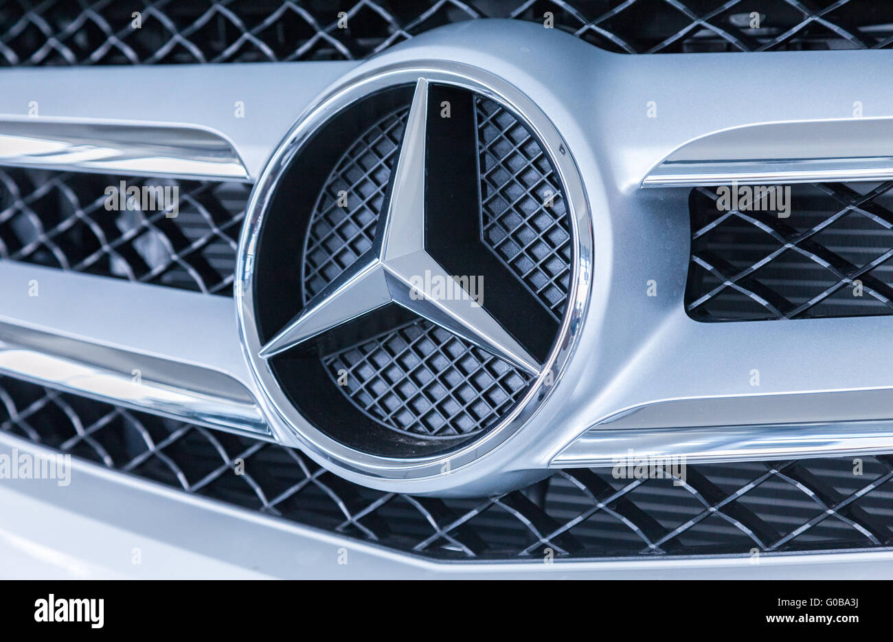 Grille of a Mercedes-Benz car with the famous star Stock Photo - Alamy