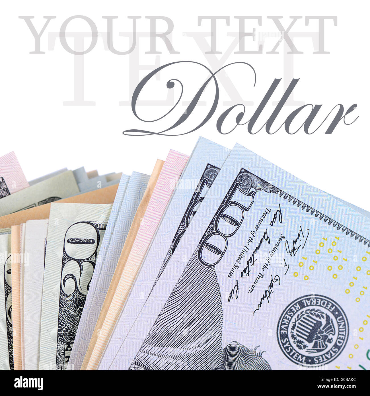 Dollar banknotes isolated on white background Stock Photo - Alamy