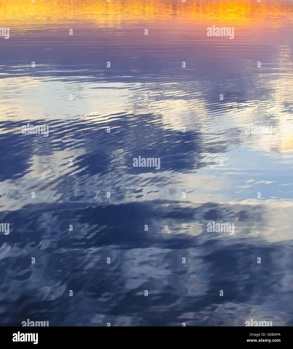 Evening sky colors reflection in lake abstract bac Stock Photo - Alamy