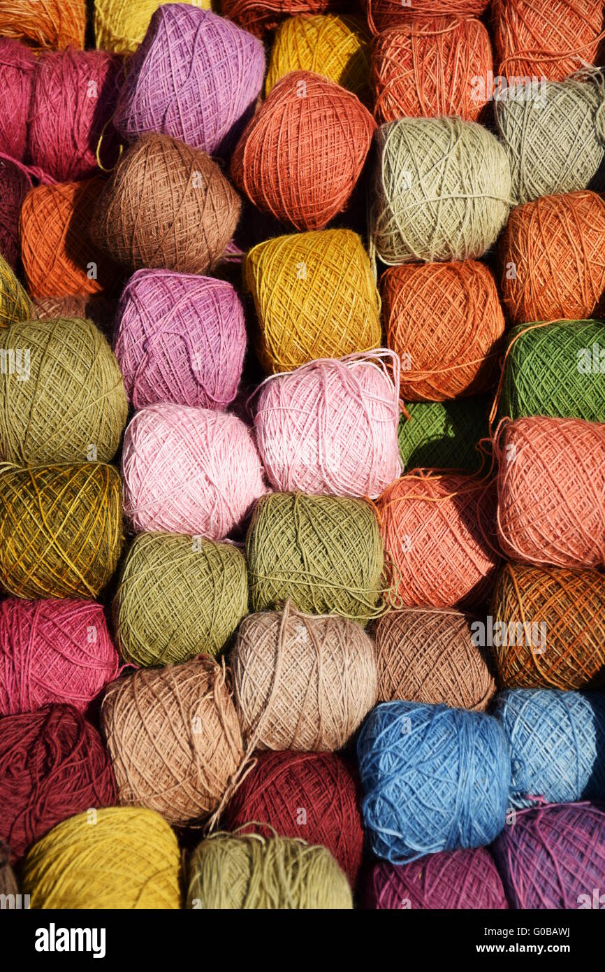 Colored bio yarn wallpaper background Stock Photo - Alamy