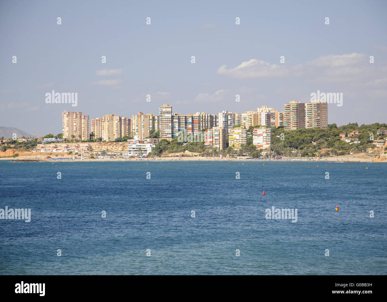 High rise ocean view properties in Campoamor Stock Photo - Alamy