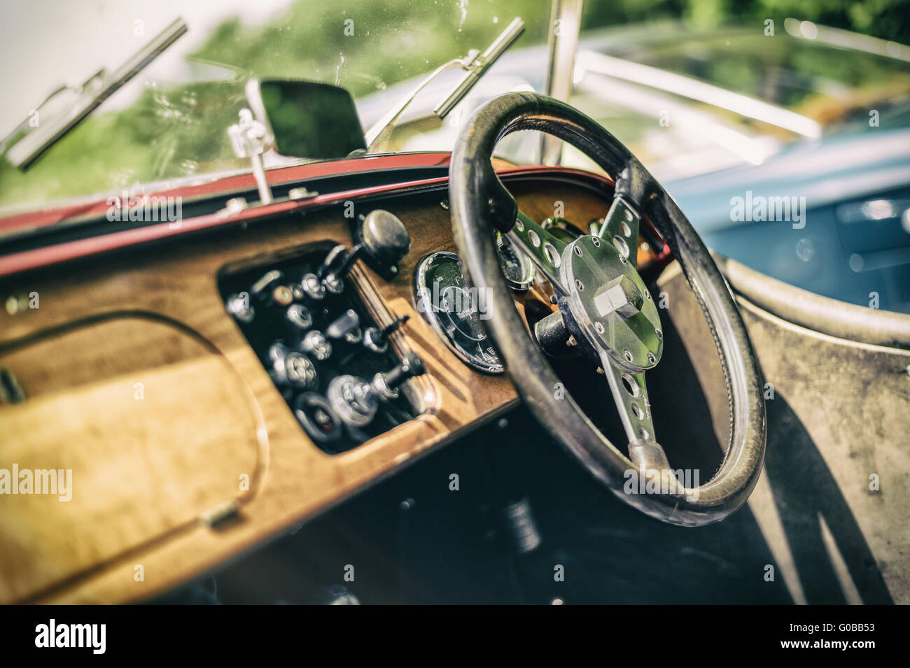 Steering wheel and dashboard of a Morgan 4 Stock Photo - Alamy