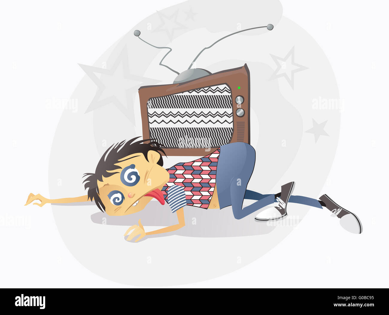 Addicted to TV Stock Photo - Alamy