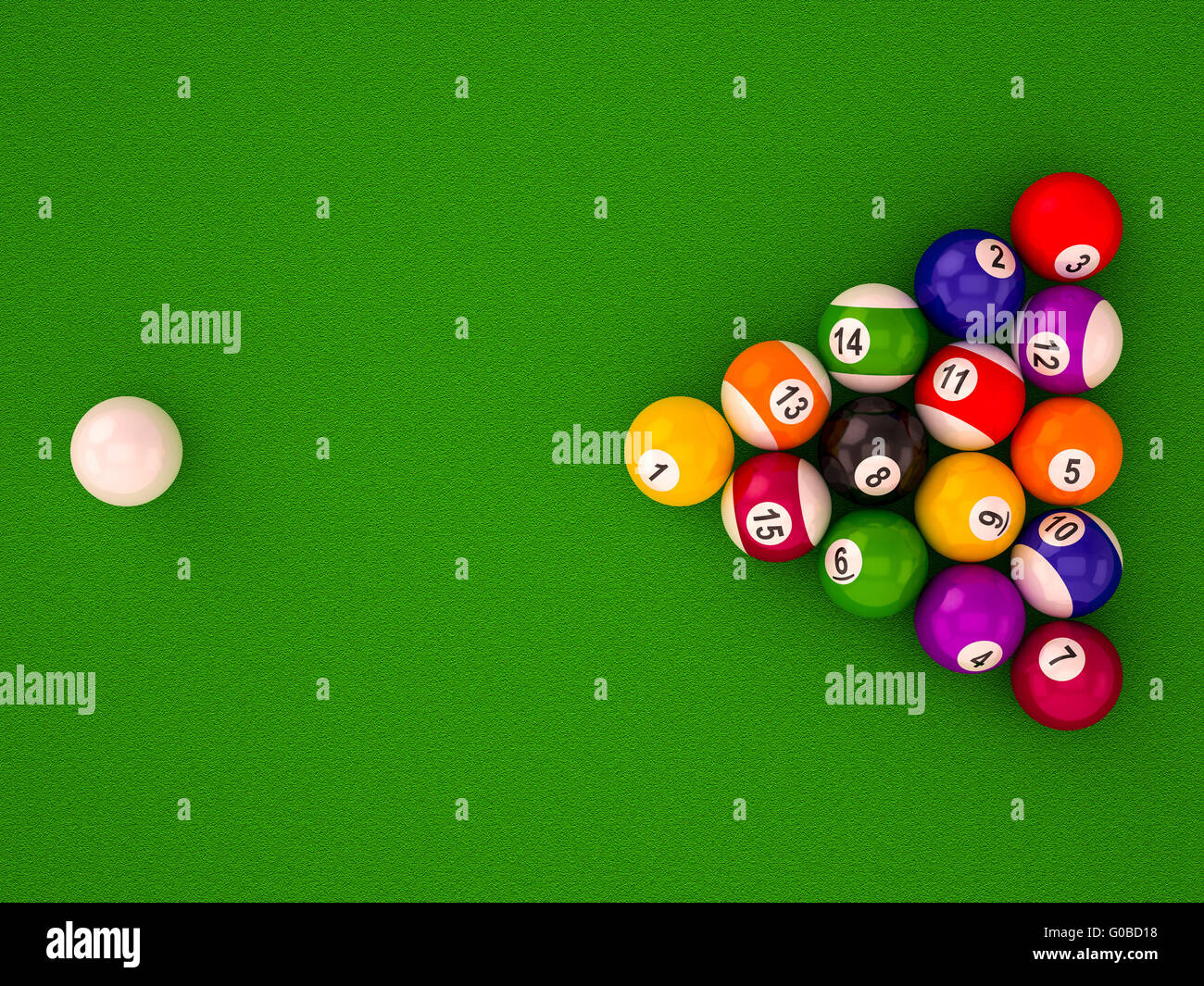 billiard balls with numbers Stock Photo - Alamy