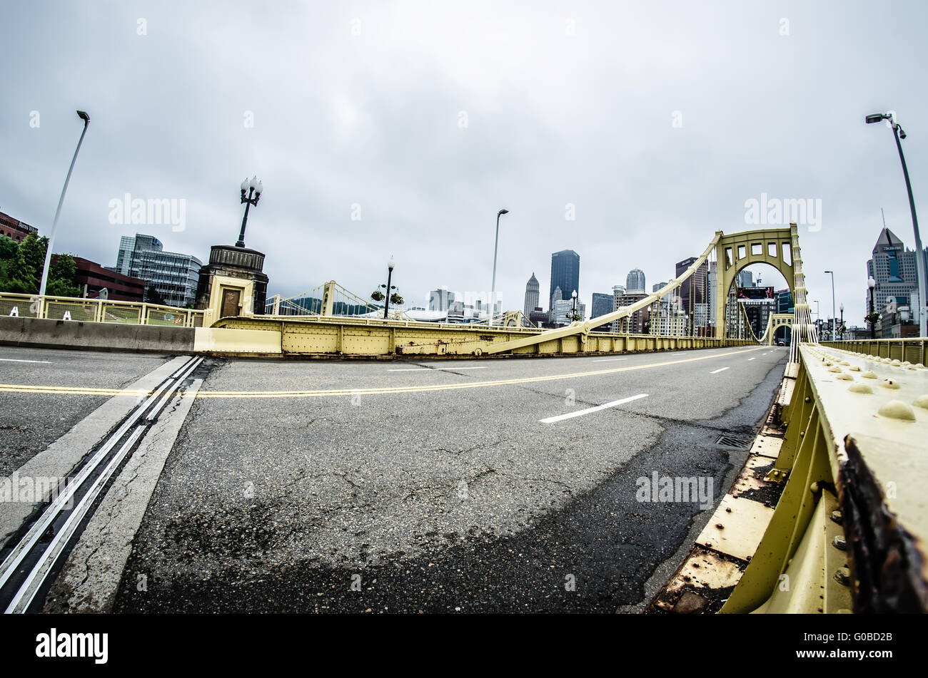 Big empty bridge in downtown Pittsburgh Pennsylvania Stock Photo - Alamy