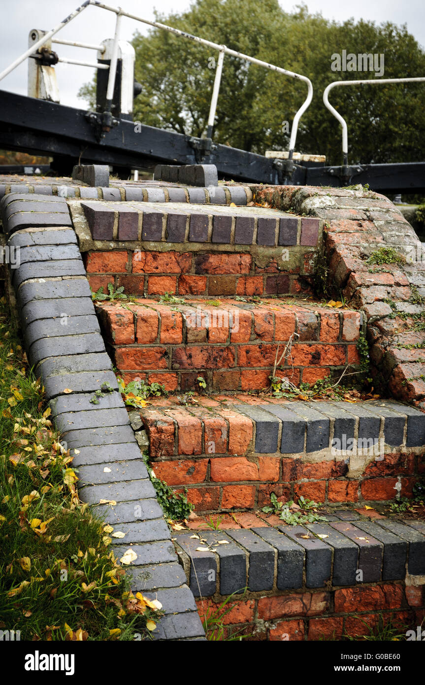 canal lock with steps Stock Photo - Alamy