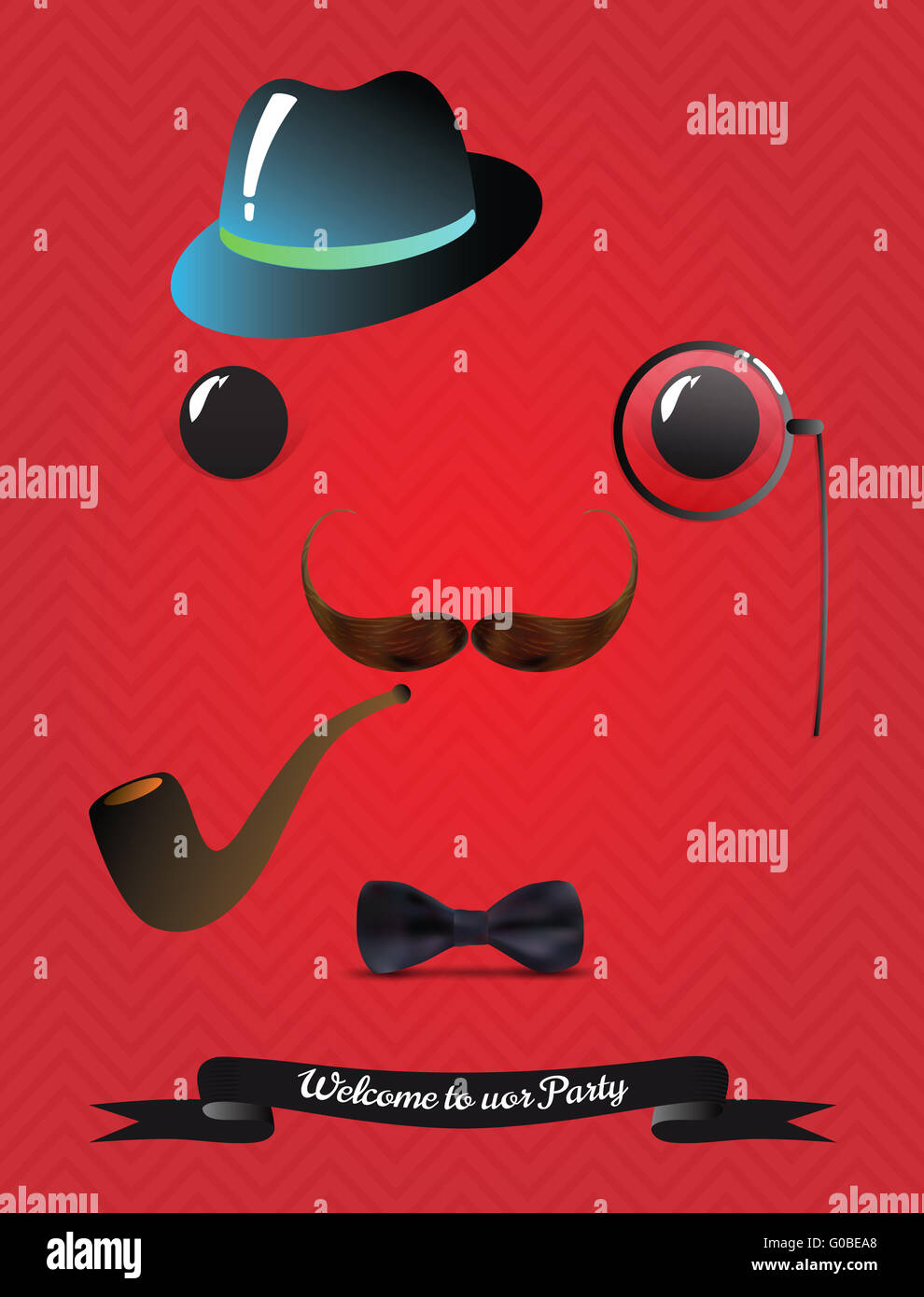 Hipster Invitation Party Card. Vector Illustration Stock Photo - Alamy
