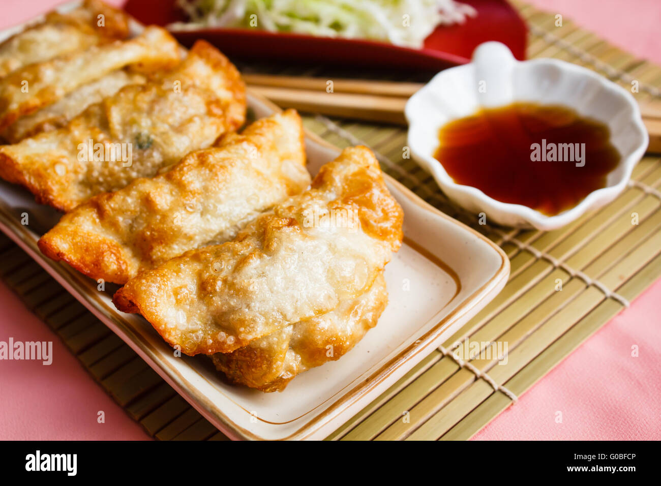 Fried Gyoza, dumplings popular japanese food Stock Photo - Alamy