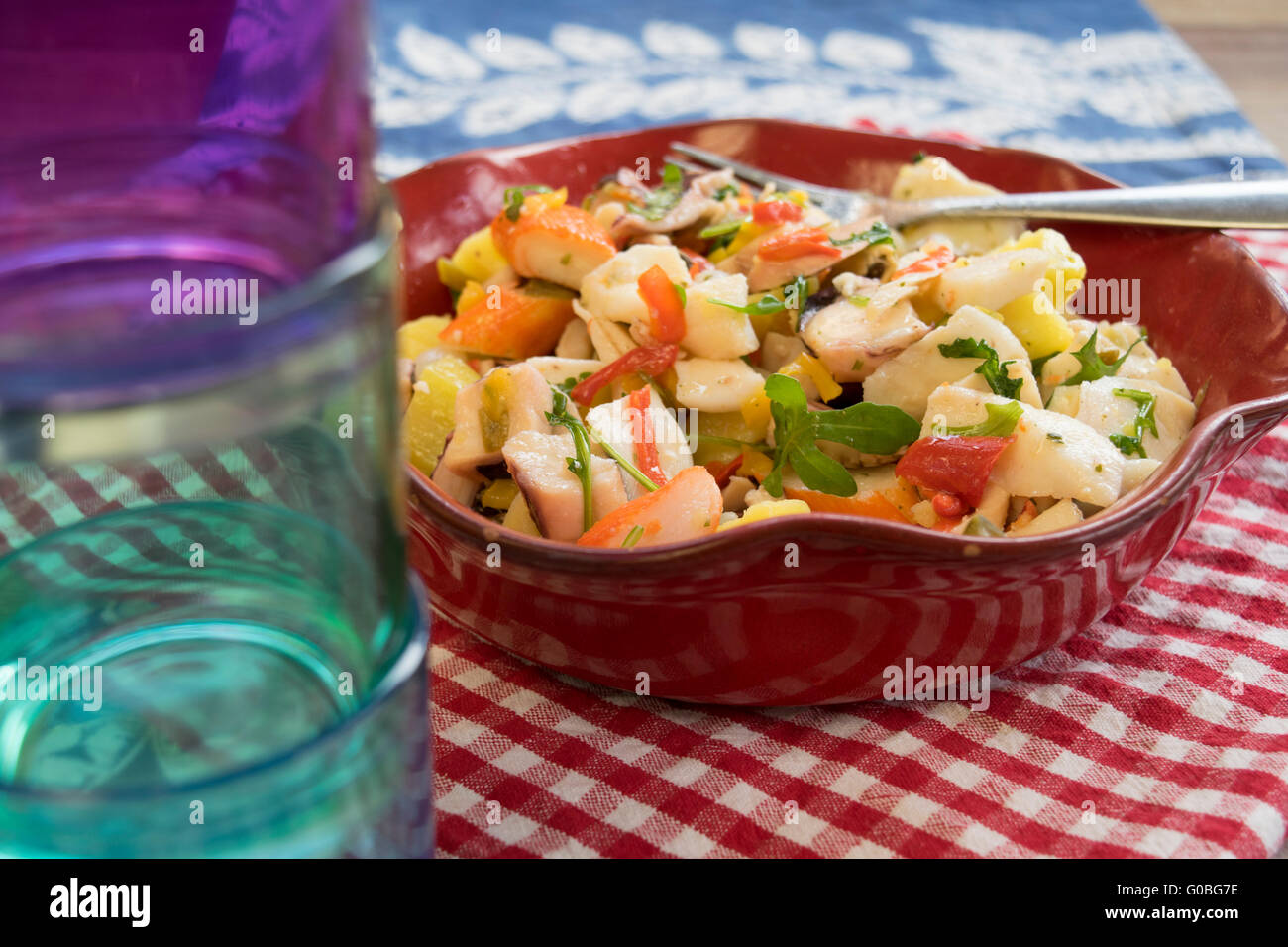 sea salad with assorted fish Stock Photo - Alamy