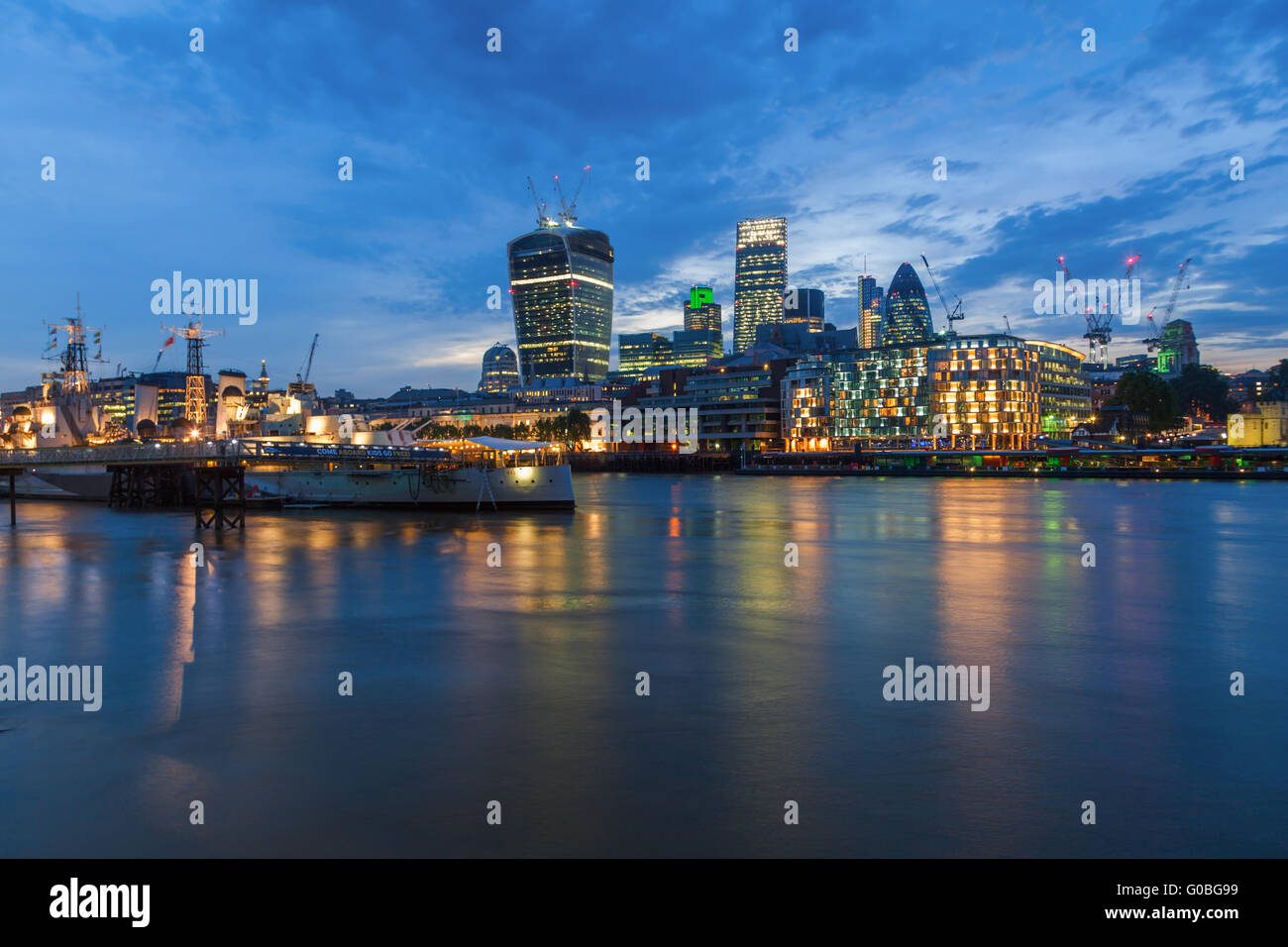 City of London at night Stock Photo - Alamy