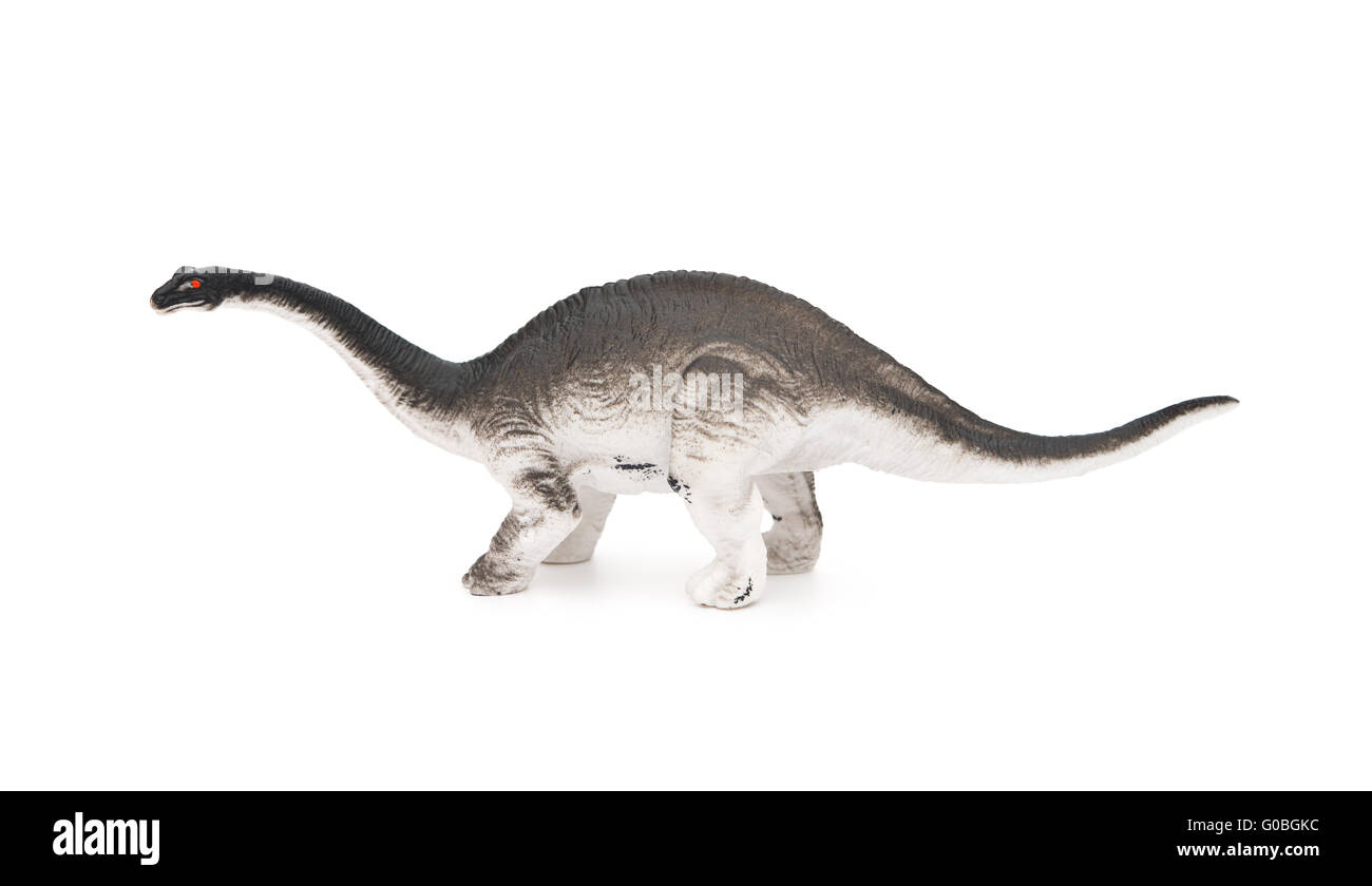 side view grey brachiosaurus toy on a white background Stock Photo - Alamy
