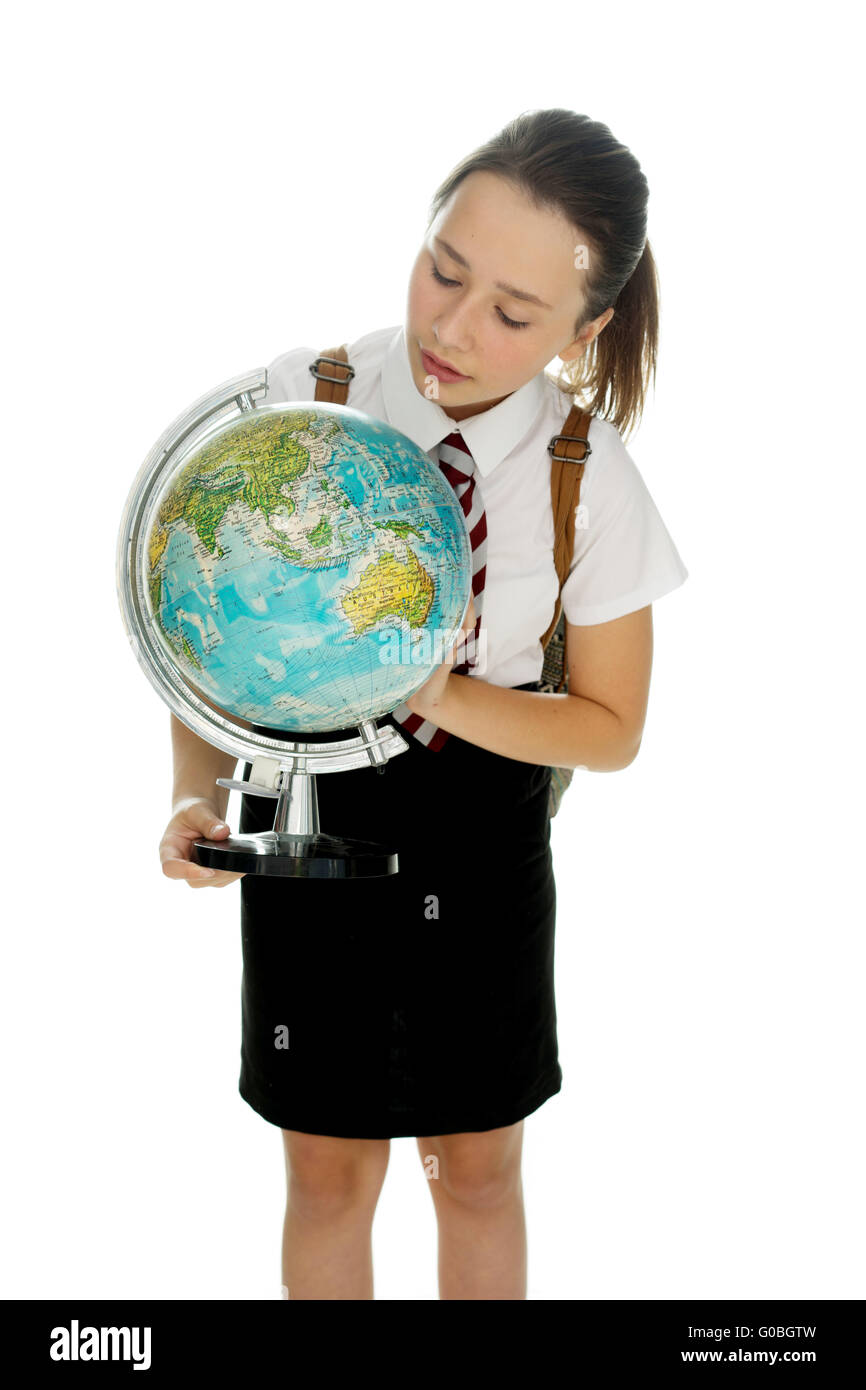 Person looking at world globe hi-res stock photography and images - Alamy
