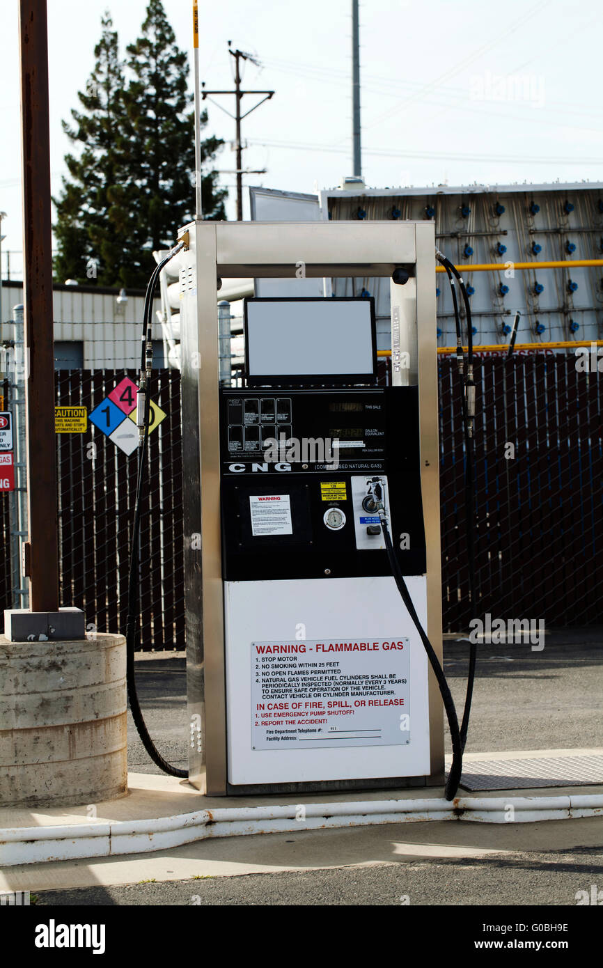 Single Compressed Natural Gas CNG fueling pump Stock Photo - Alamy