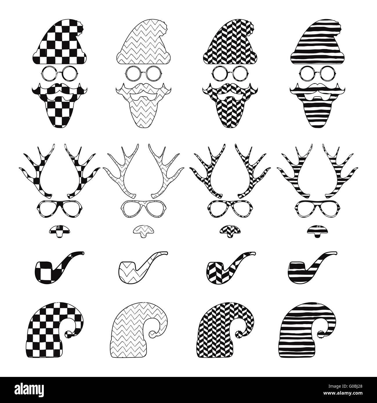 Vintage retro deer reindeer Black and White Stock Photos & Images - Alamy