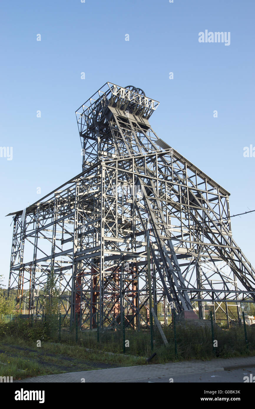 Steelconstruction of the headgear coal mine Radbod Stock Photo - Alamy