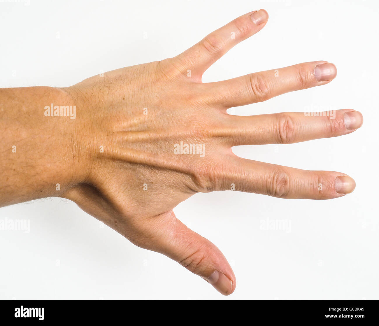 Male hand five fingers Stock Photo - Alamy