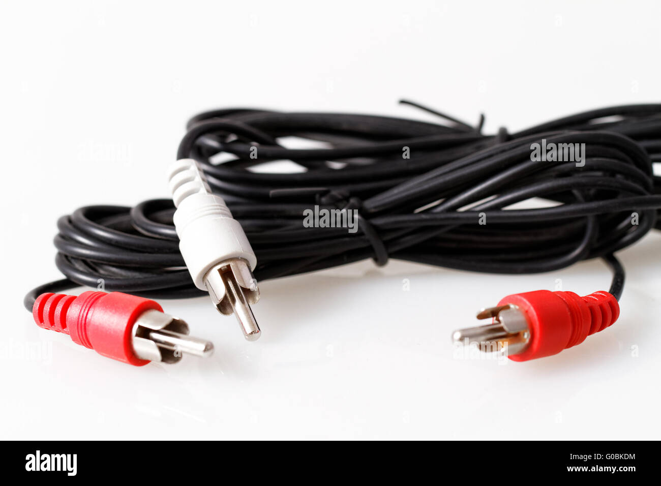 Close up photo of a RCA cable with withe background Stock Photo - Alamy