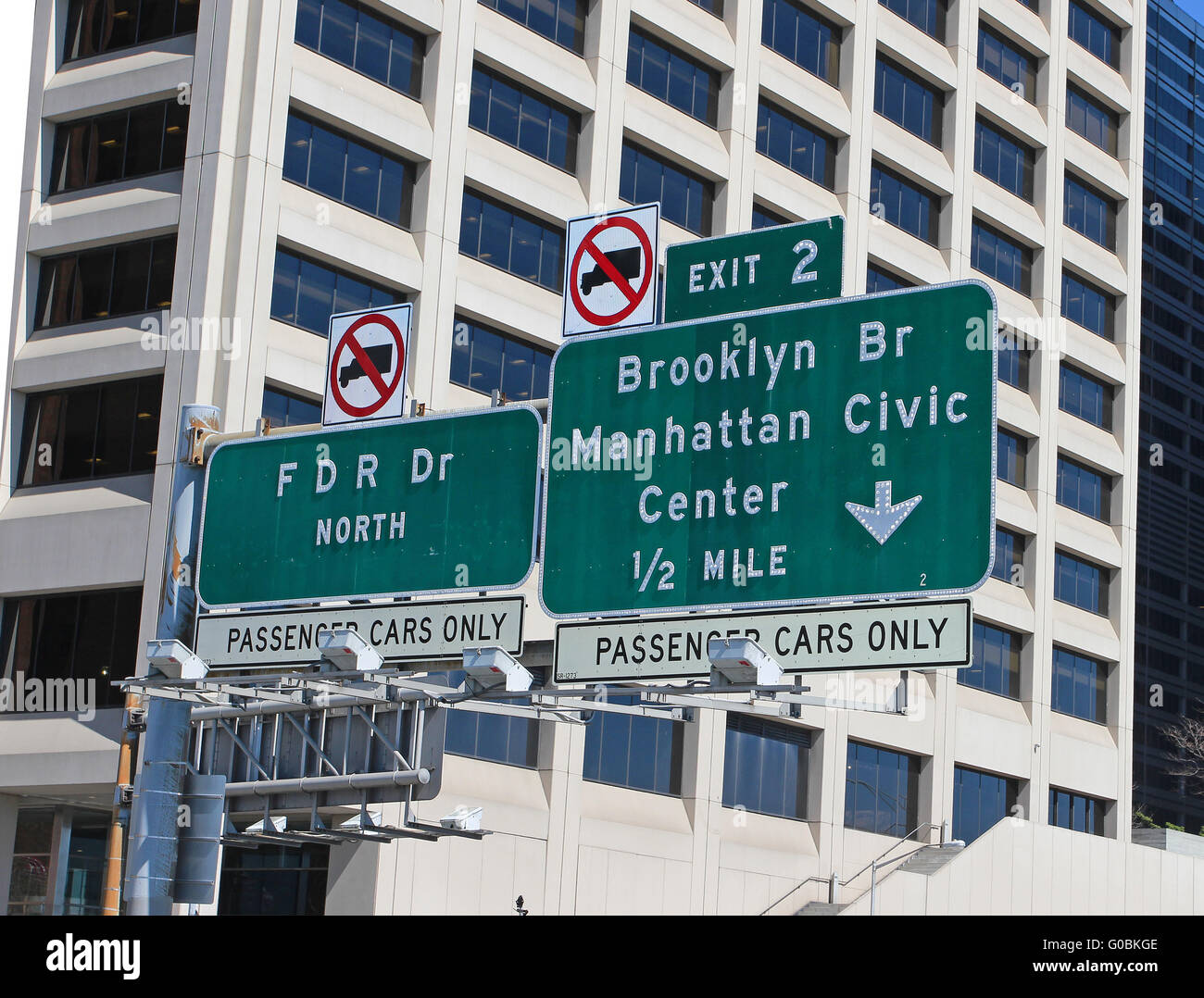 Road traffic sign NYC USA Stock Photo - Alamy