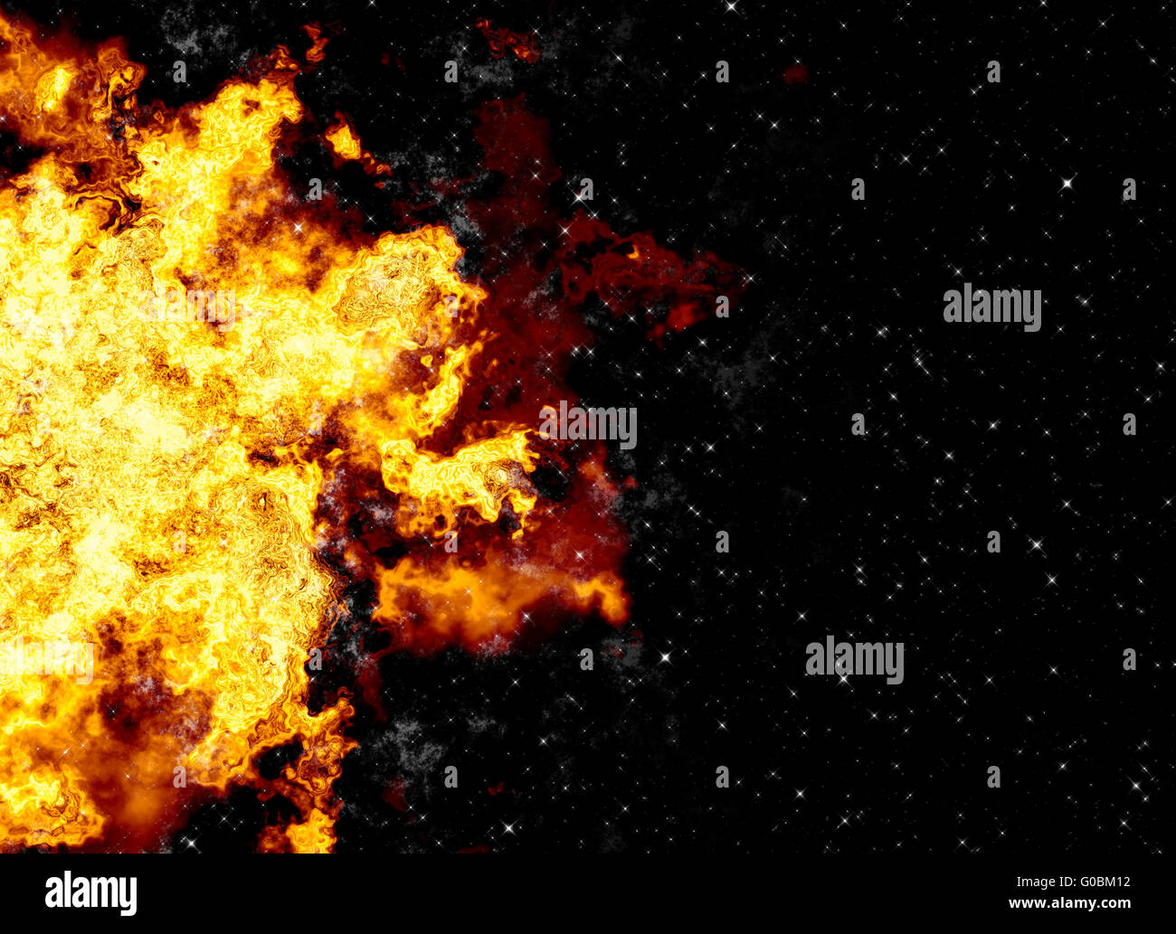 bright explosion flash on a black backgrounds. fire burst Stock Photo ...