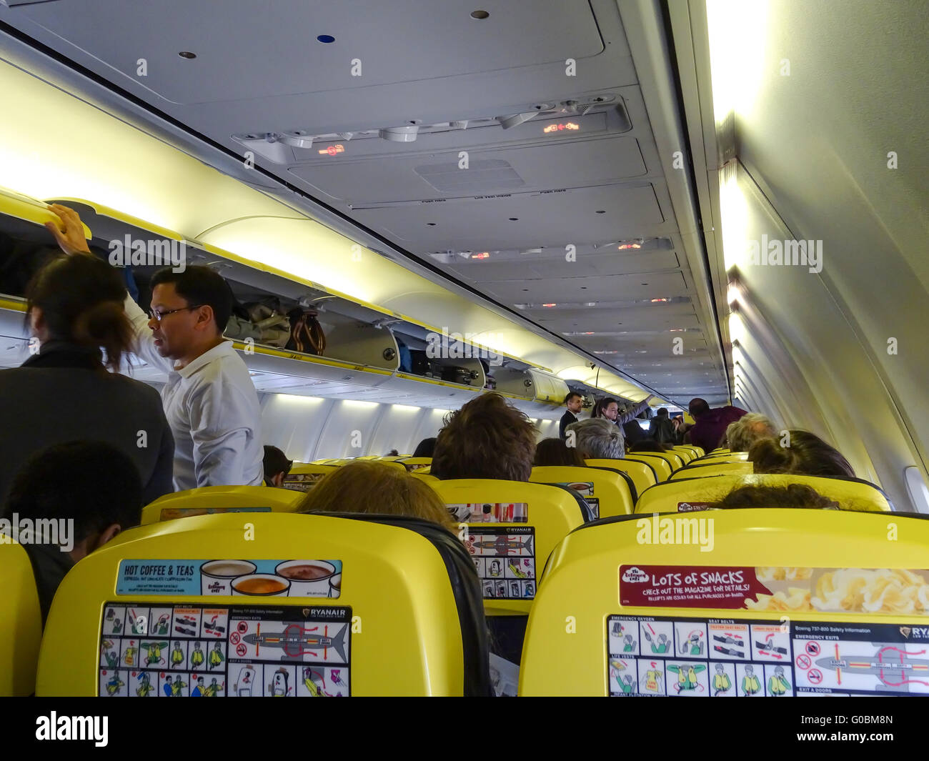 Ryanair inside plane passengers hi-res stock photography and images - Alamy