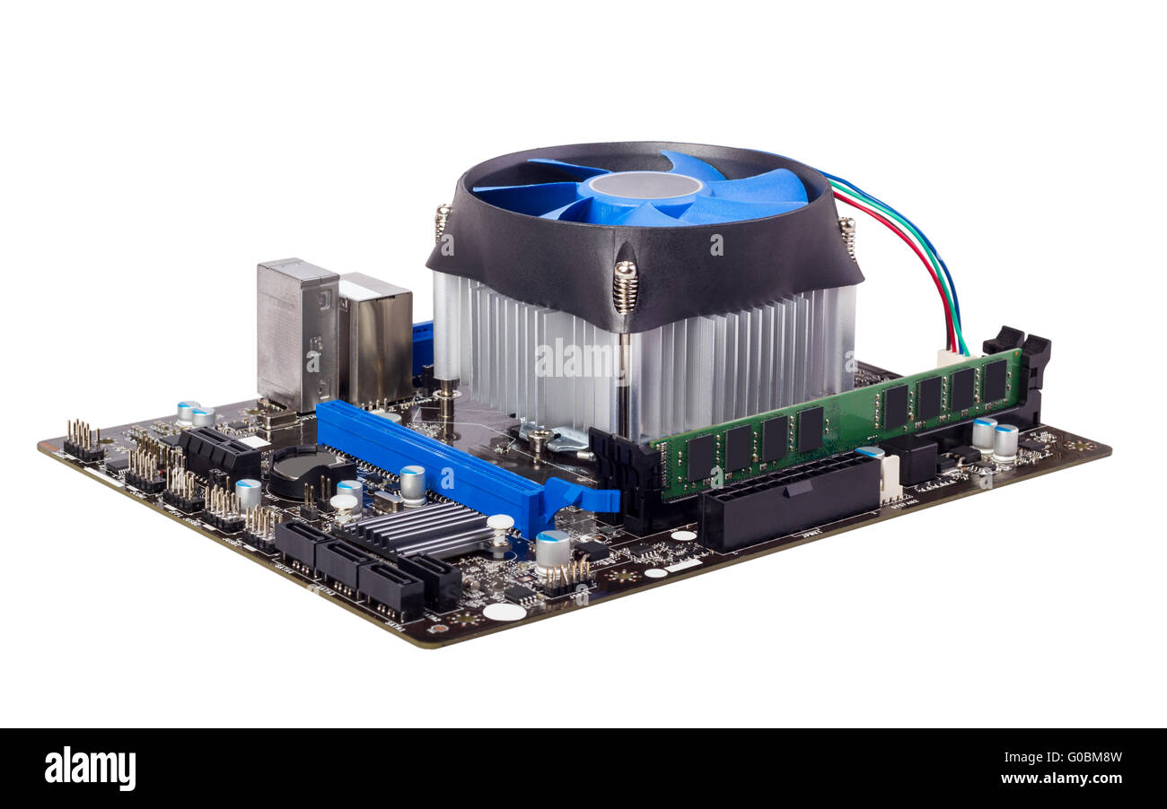 Computer motherboard isolated on white background Stock Photo - Alamy