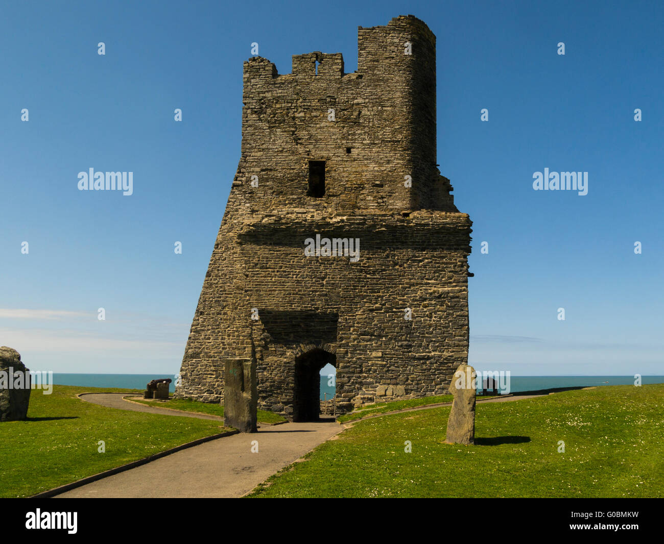 Remains North Tower Gateway at Aberystwyth Castle Ceredigion Mid Wales ...
