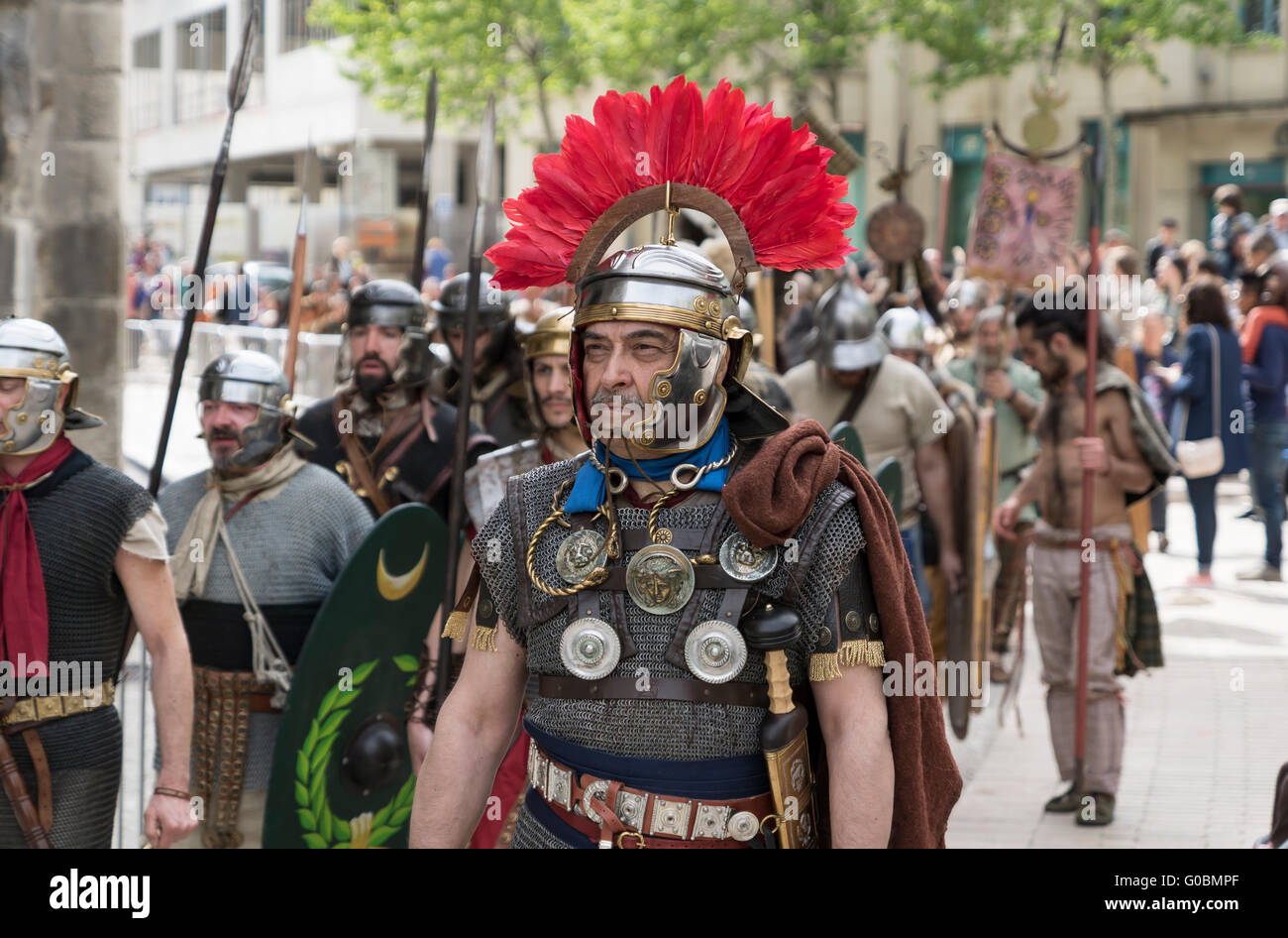 Roman re-enactment games in Arena of Nimes a Roman amphitheatre ...