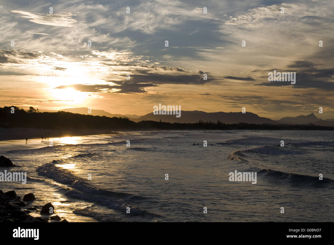 Sundown at the australian coast Stock Photo - Alamy