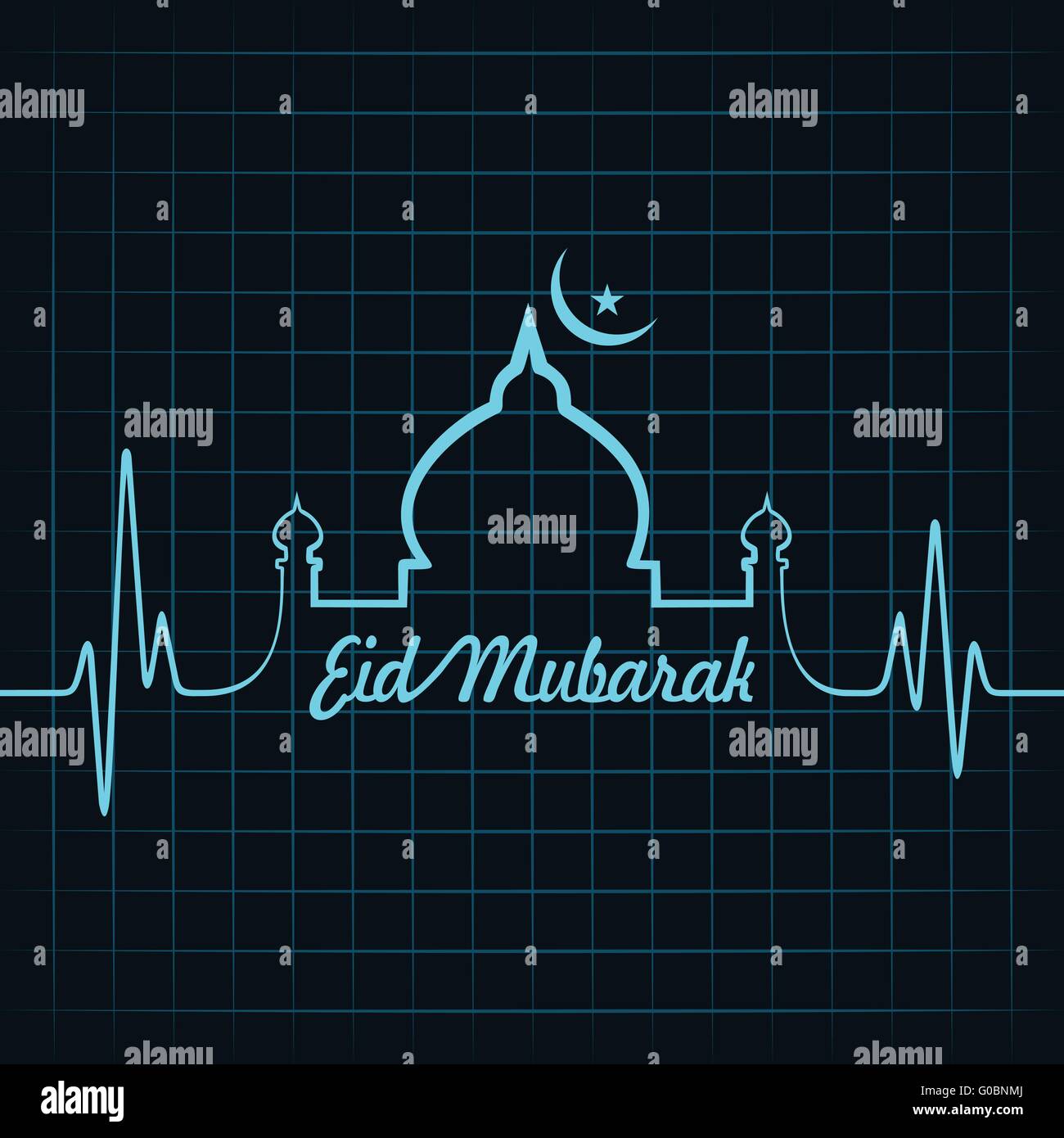 Creative calligraphy of text happy eid - vector illustration Stock ...