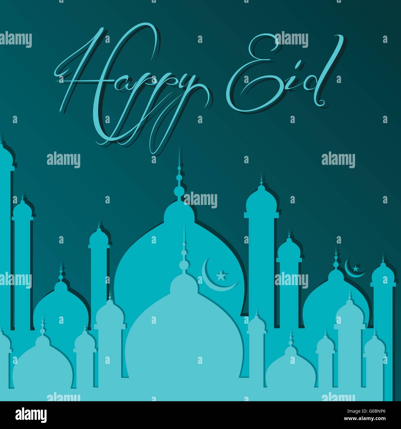 Creative calligraphy of text happy eid - vector illustration Stock ...