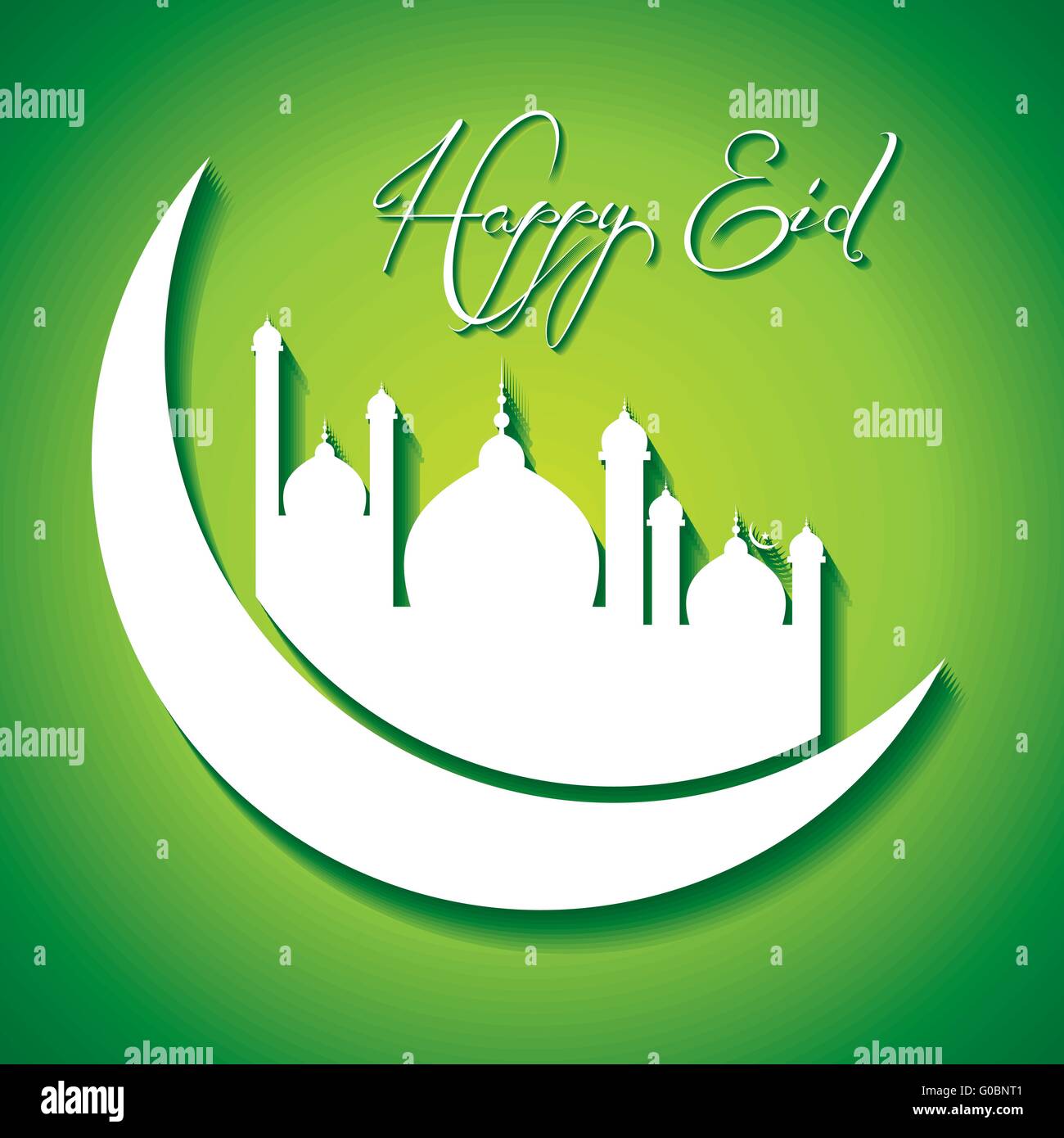Creative calligraphy of text happy eid - vector illustration Stock ...